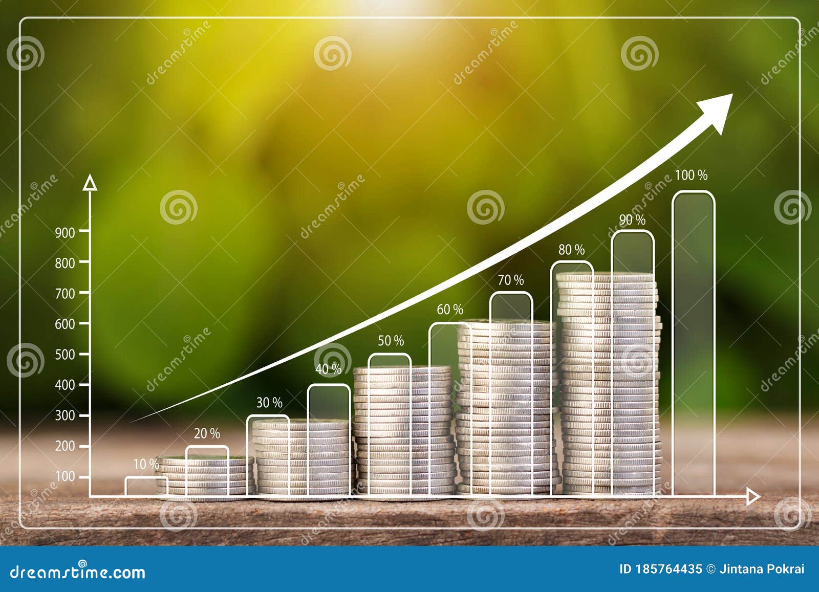 Stack of Coins and Growing Graph for Business Finance Stock Image ...