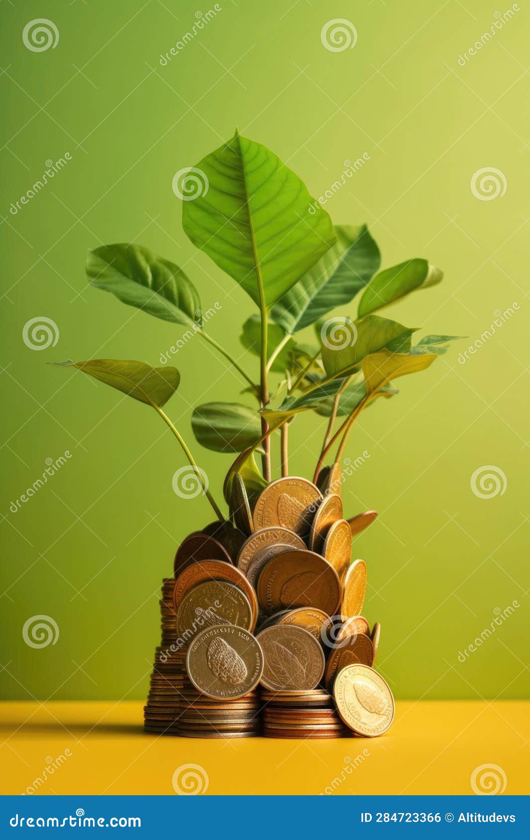 Stack of Coins Growing in Size, Symbolizing Financial Growth Stock ...