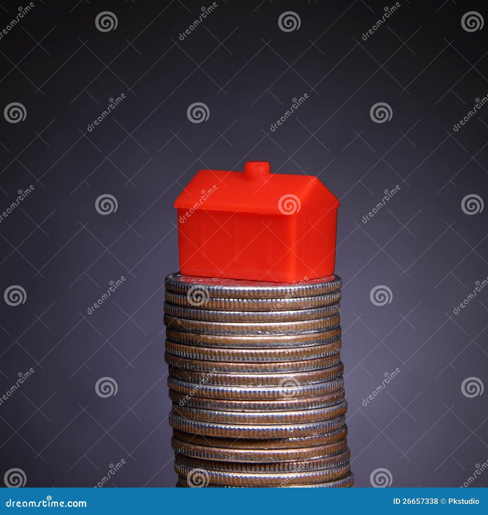 Stack of coins and home stock photo. Image of house, finance - 26657338