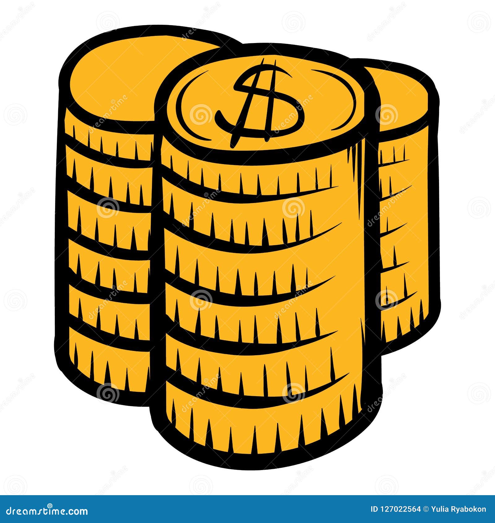 Stack of Coins Icon Cartoon Stock Illustration - Illustration of ...