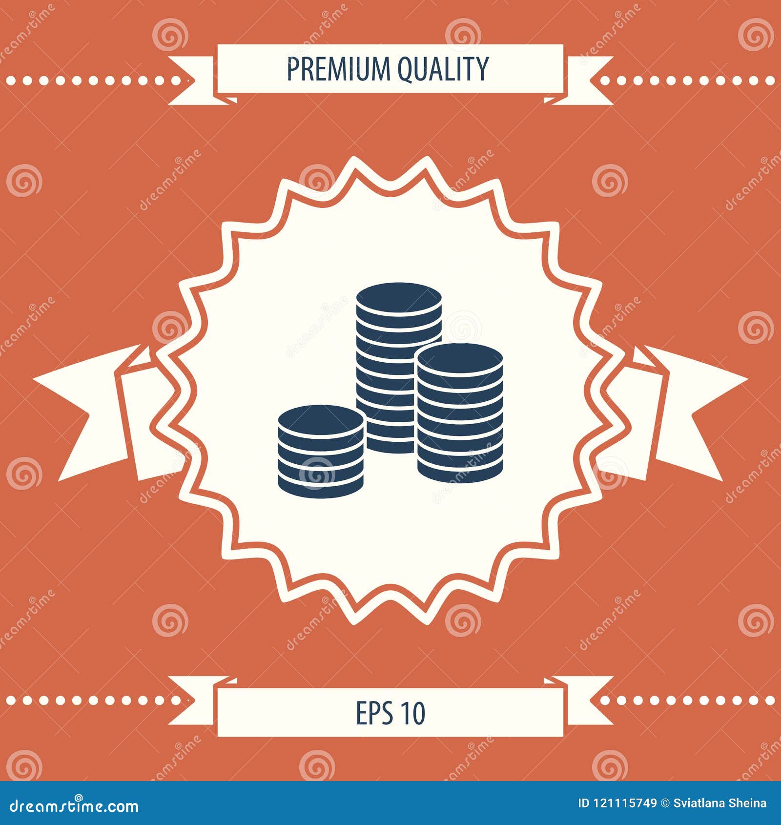 Stack of coins icon stock vector. Illustration of price - 121115749