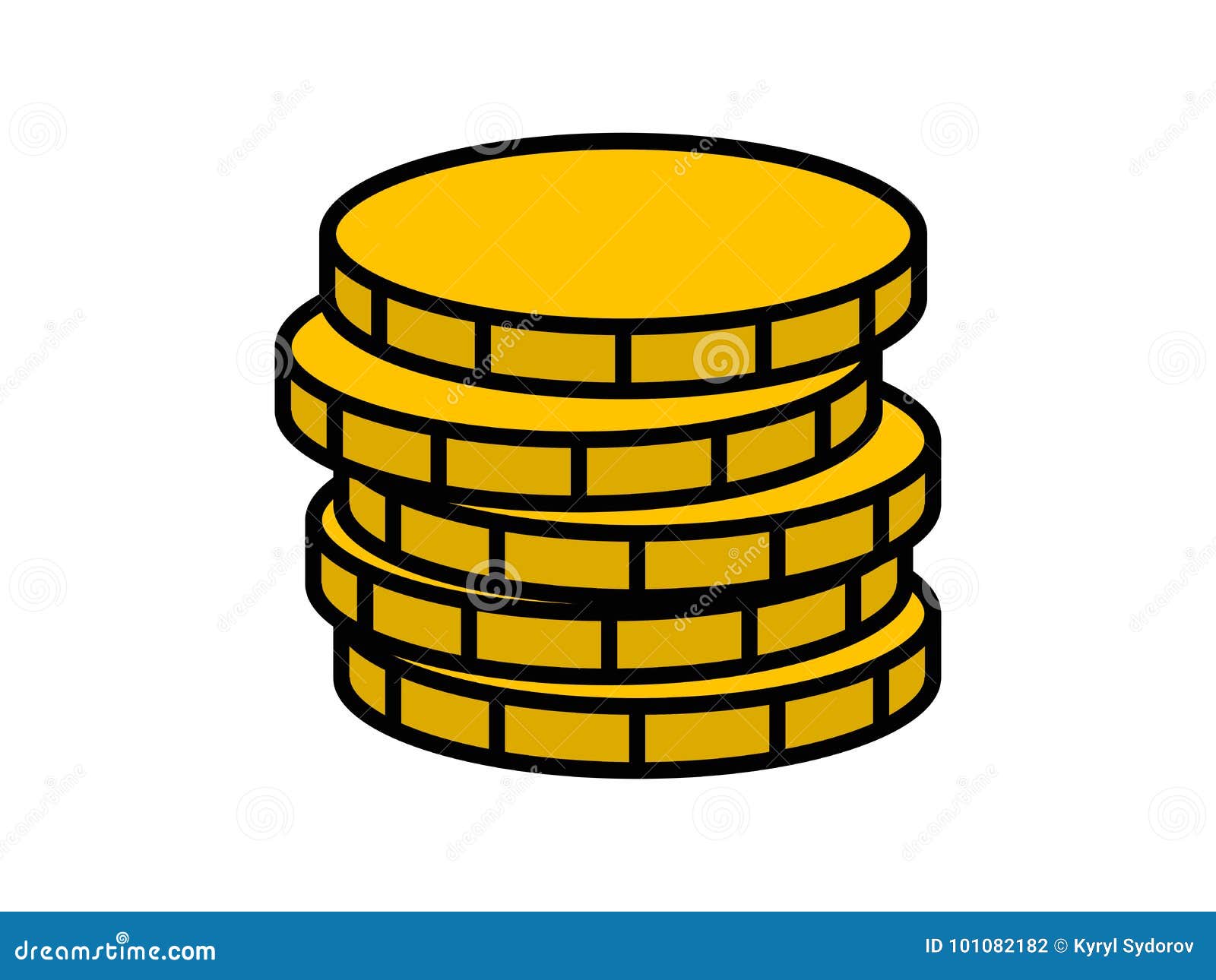Stack of coins icon stock illustration. Illustration of videos - 101082182