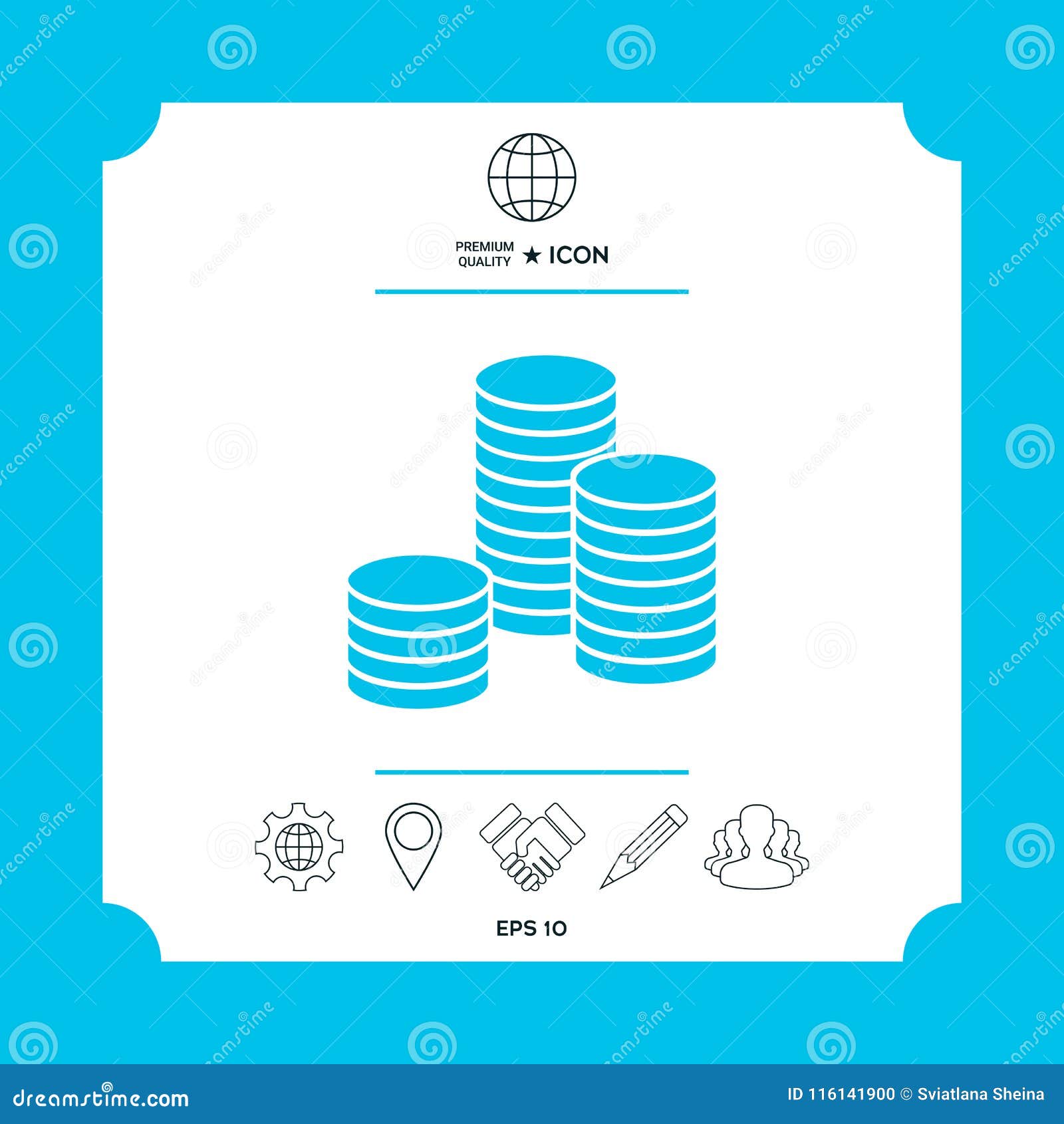 Stack of coins icon stock vector. Illustration of success - 116141900