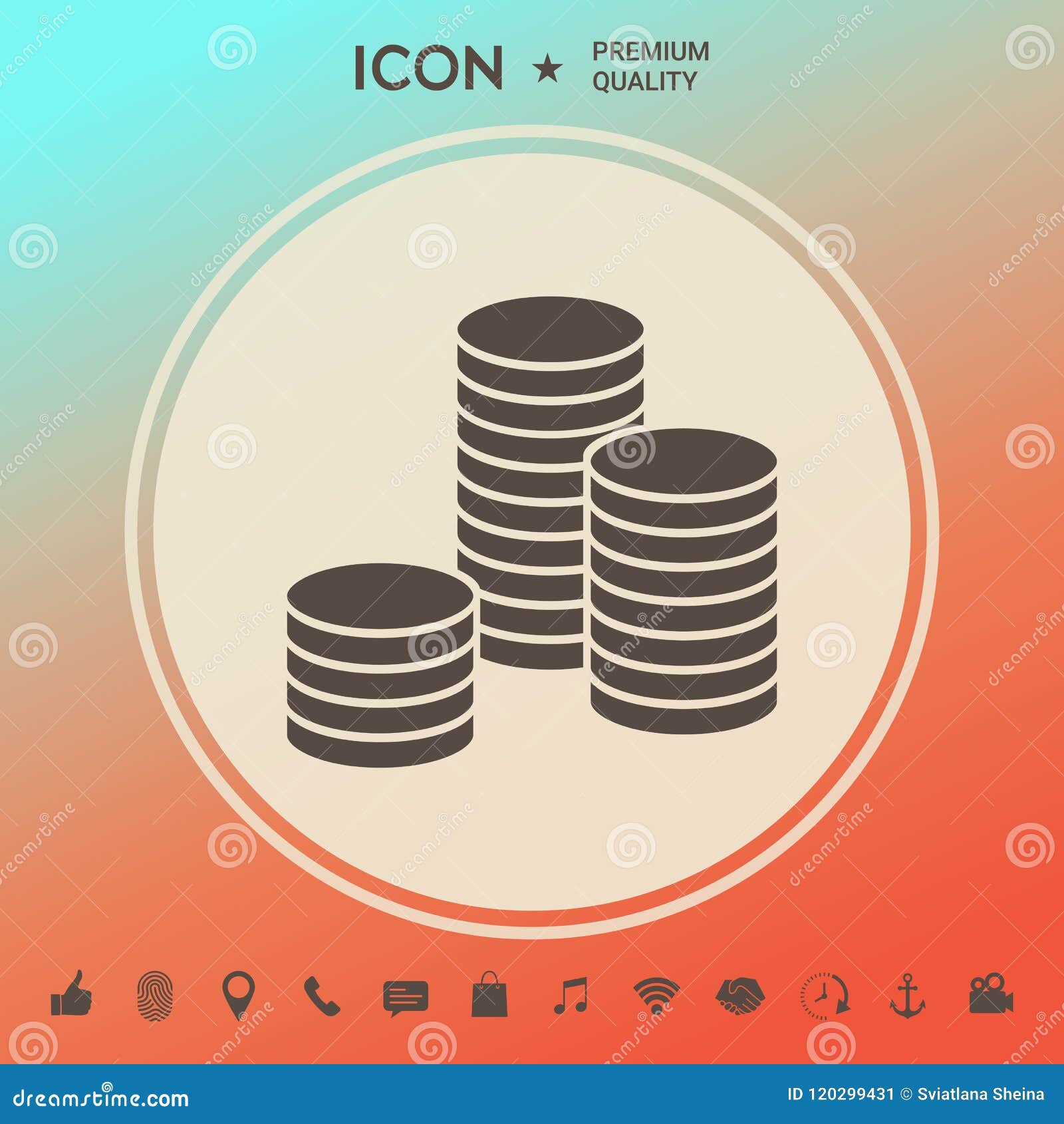 Stack of coins icon stock vector. Illustration of success - 120299431