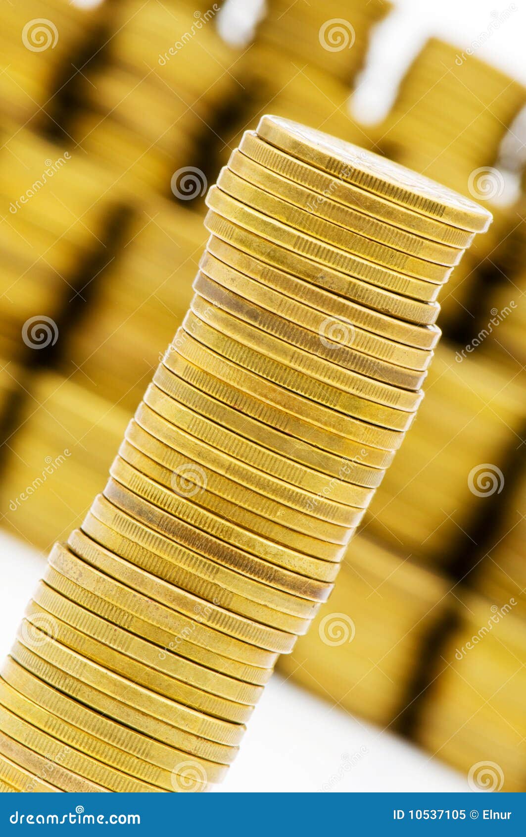Stack of coins isolated stock image. Image of gold, banking - 10537105