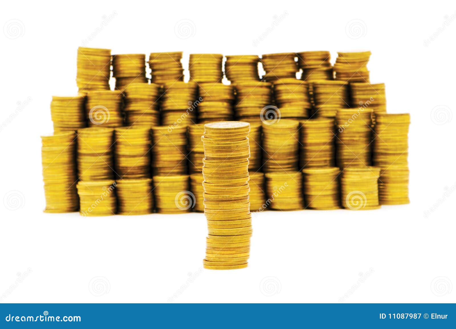Stack of coins isolated stock image. Image of business - 11087987
