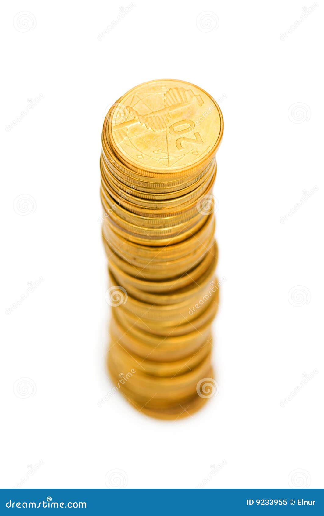 Stack of coins isolated stock image. Image of dime, growth - 9233955