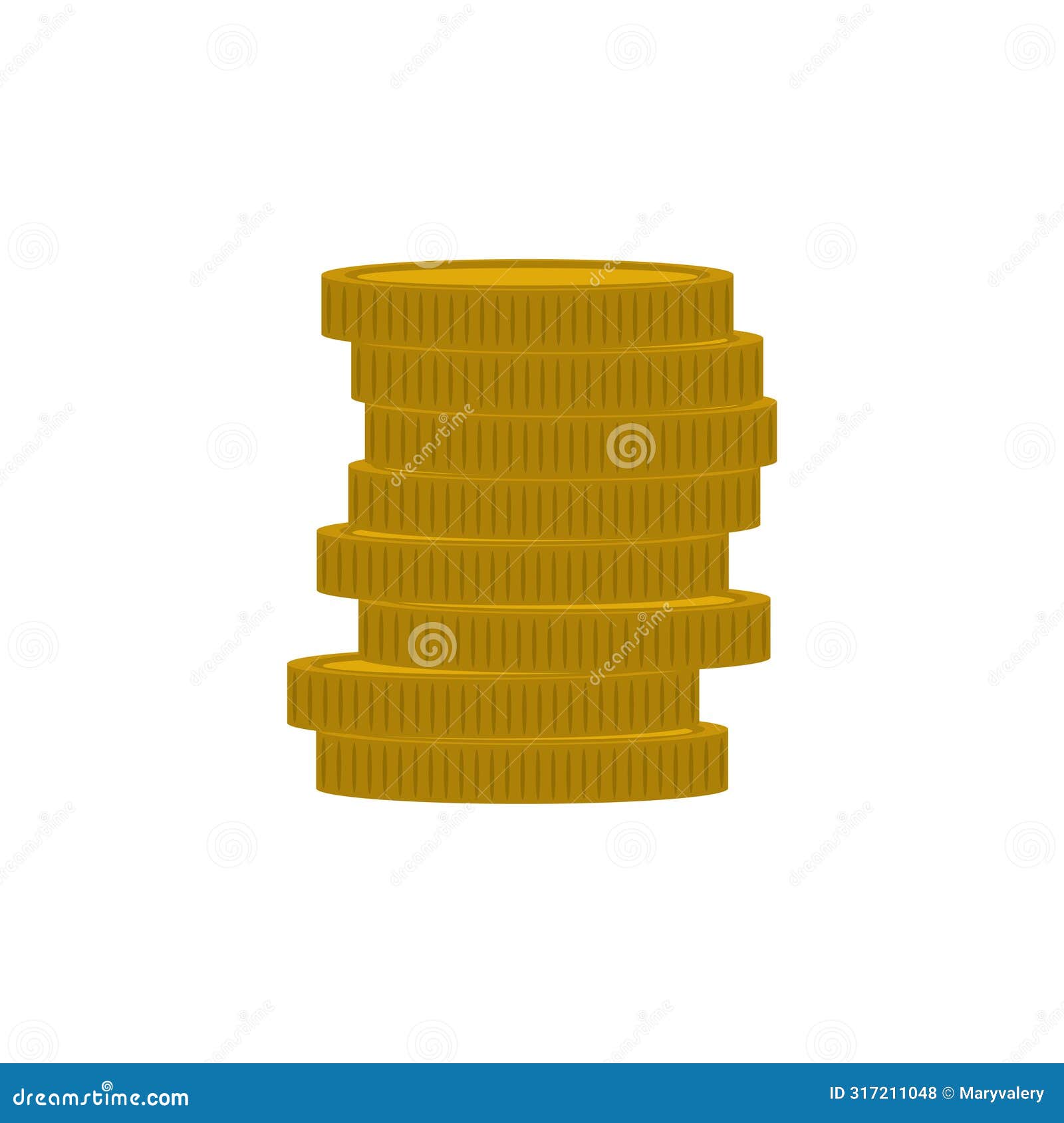 Stack of Coins Isolated. Money Vector Illustration Stock Vector ...