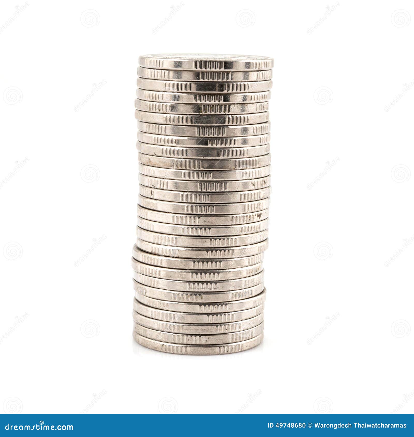 Stack of Coins Isolated on a White Background Stock Photo - Image of ...