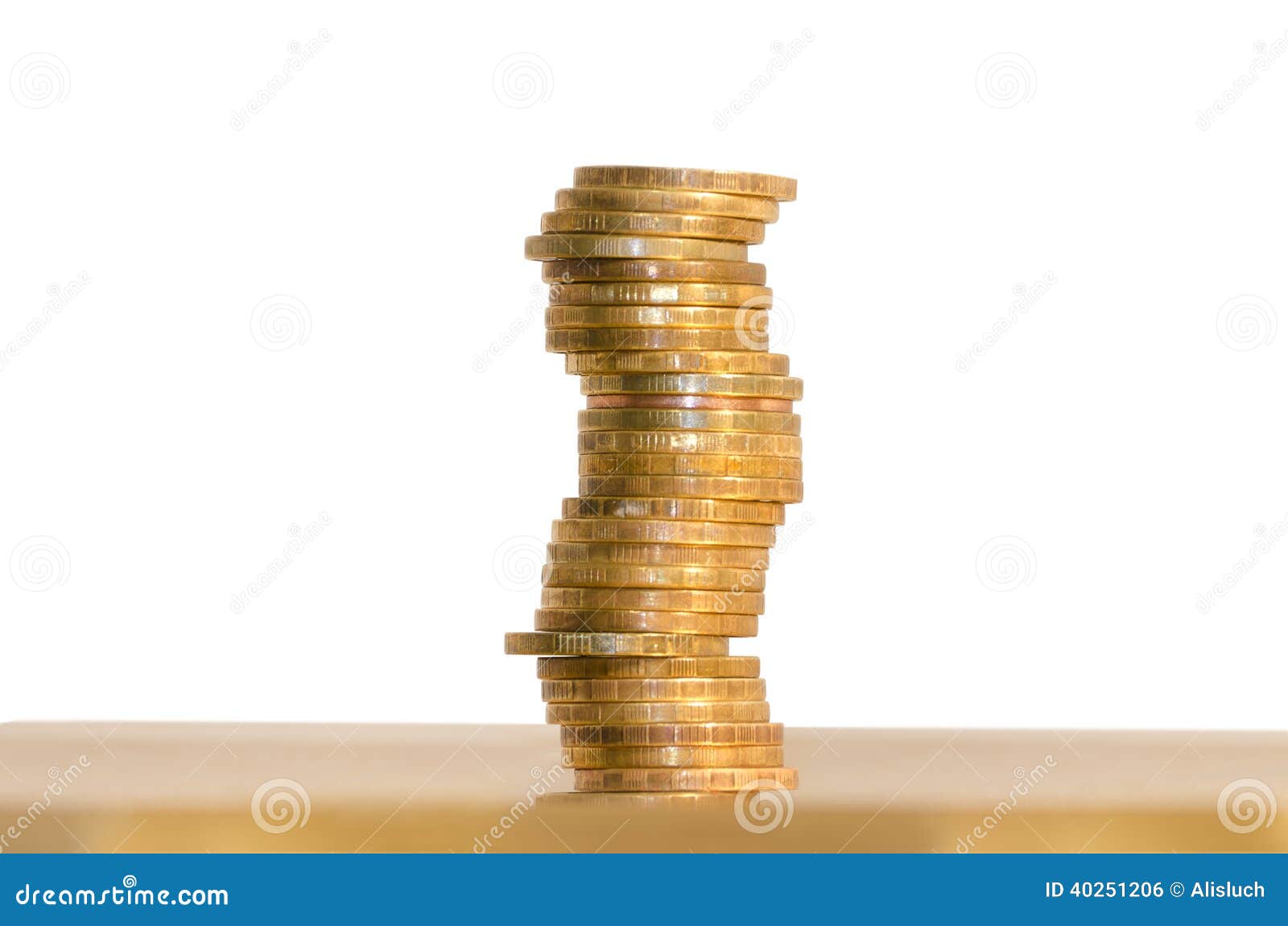 A Stack of Coins, Isolated on White Background Stock Photo - Image of ...