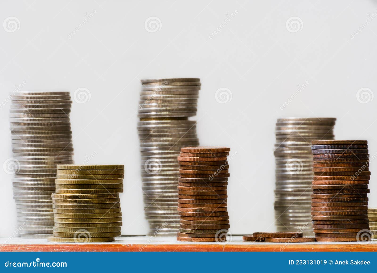 Stack of Coins Isolated on White Stock Image - Image of euro, metal ...