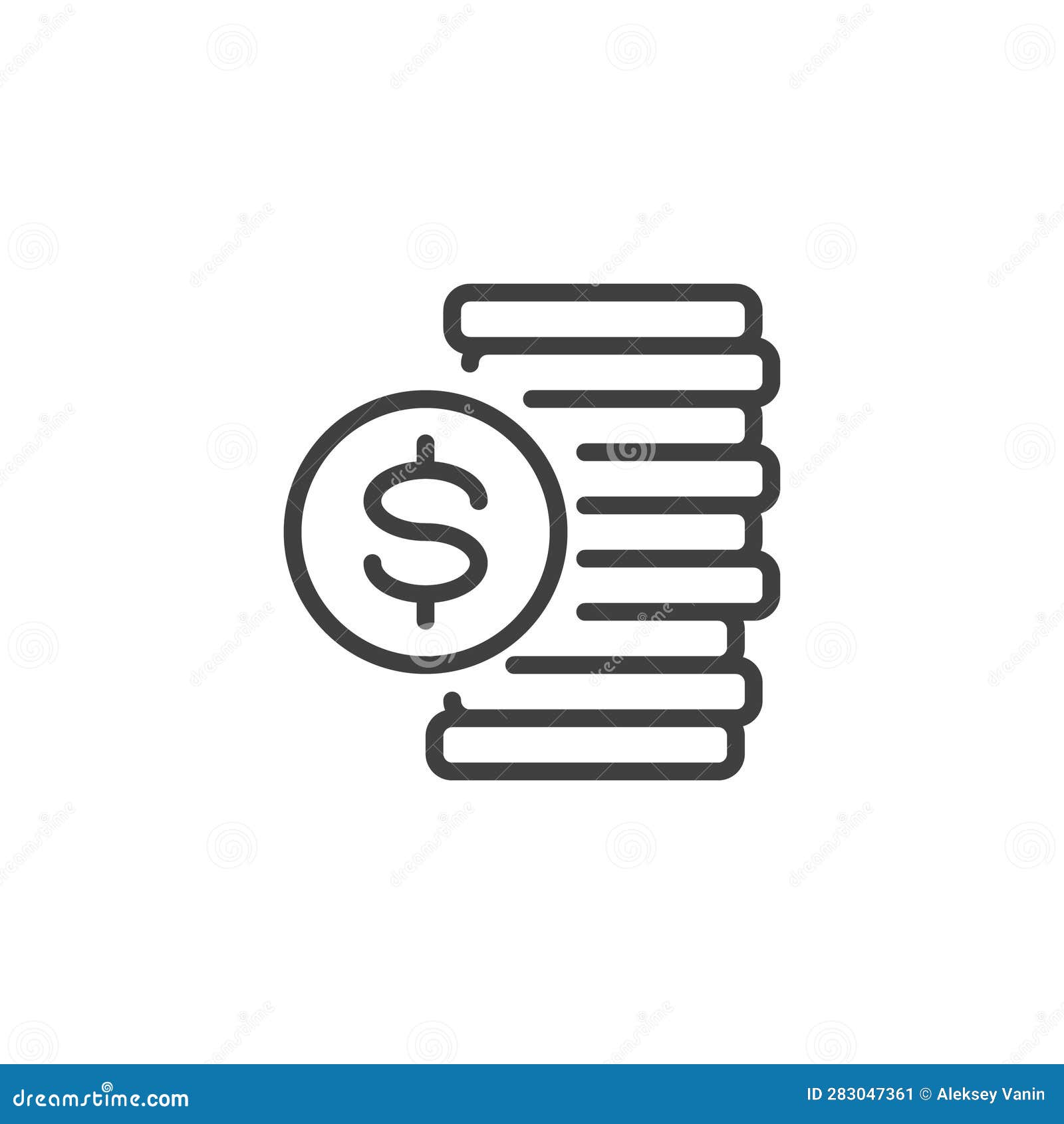Stack of coins line icon stock illustration. Illustration of icon - 283047361