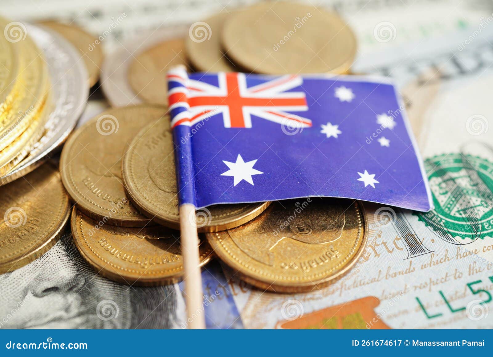 Stack of Coins Money with Australia Flag, Finance Banking Concept Stock ...