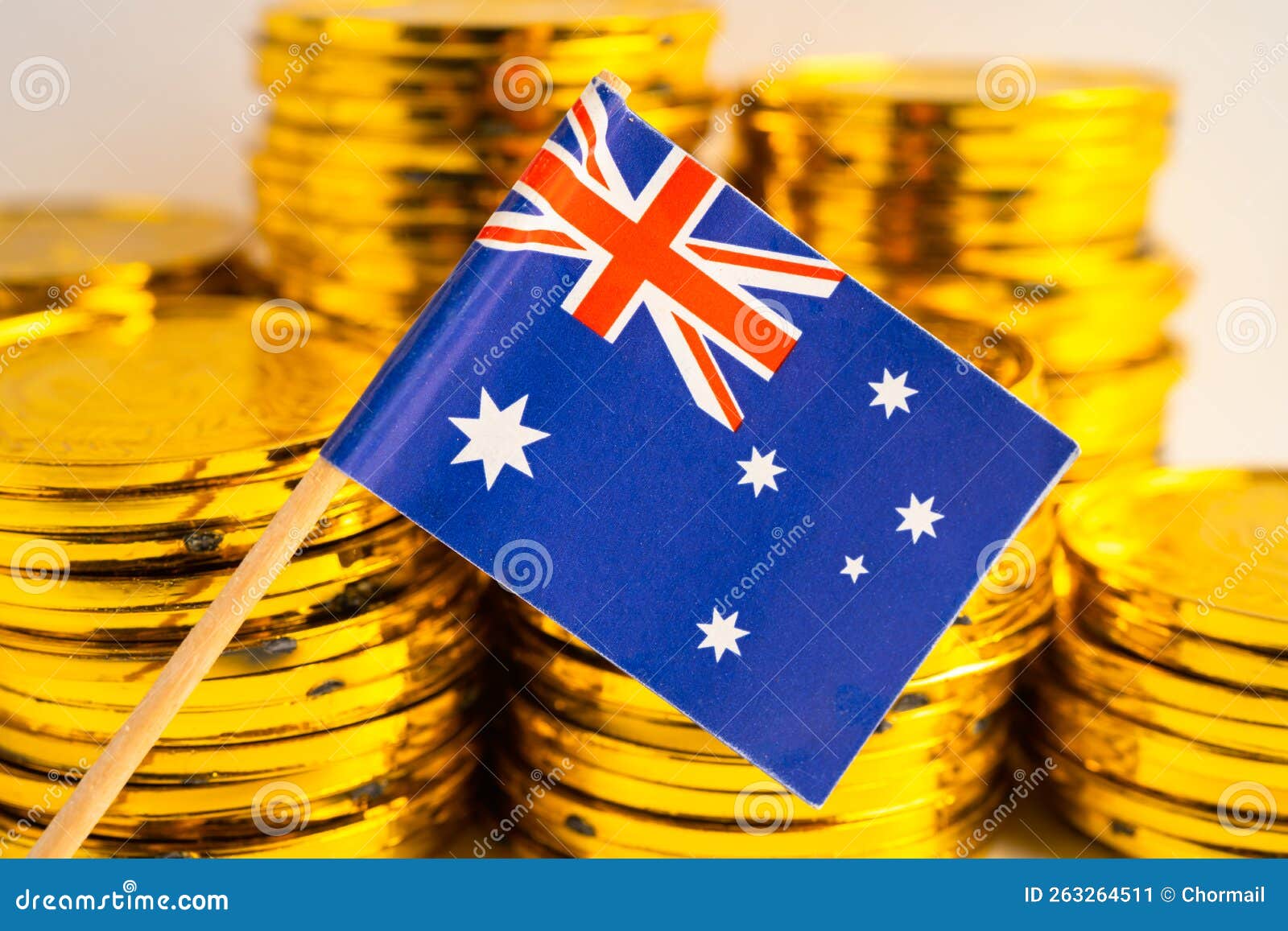 Stack of Coins Money with Australia Flag, Finance Banking Concept Stock ...