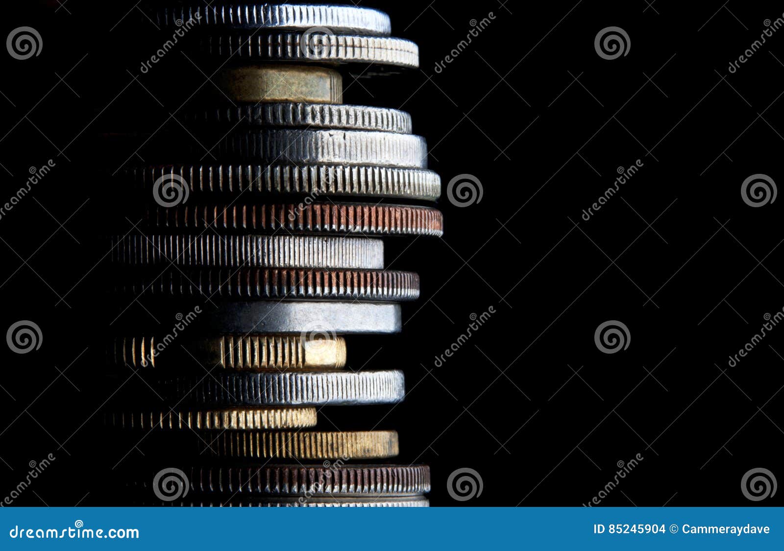 Stack Of Coins Over Blur Background Of Stock Market Screen Background ...