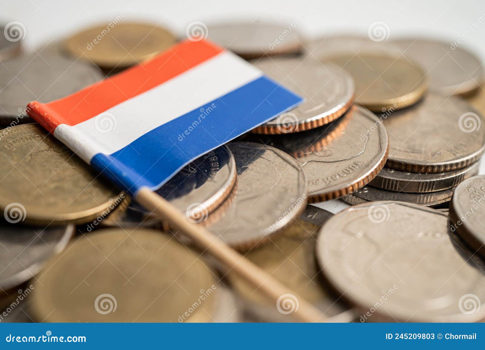 Stack of Coins Money with Netherlands Flag, Finance Banking Concept ...