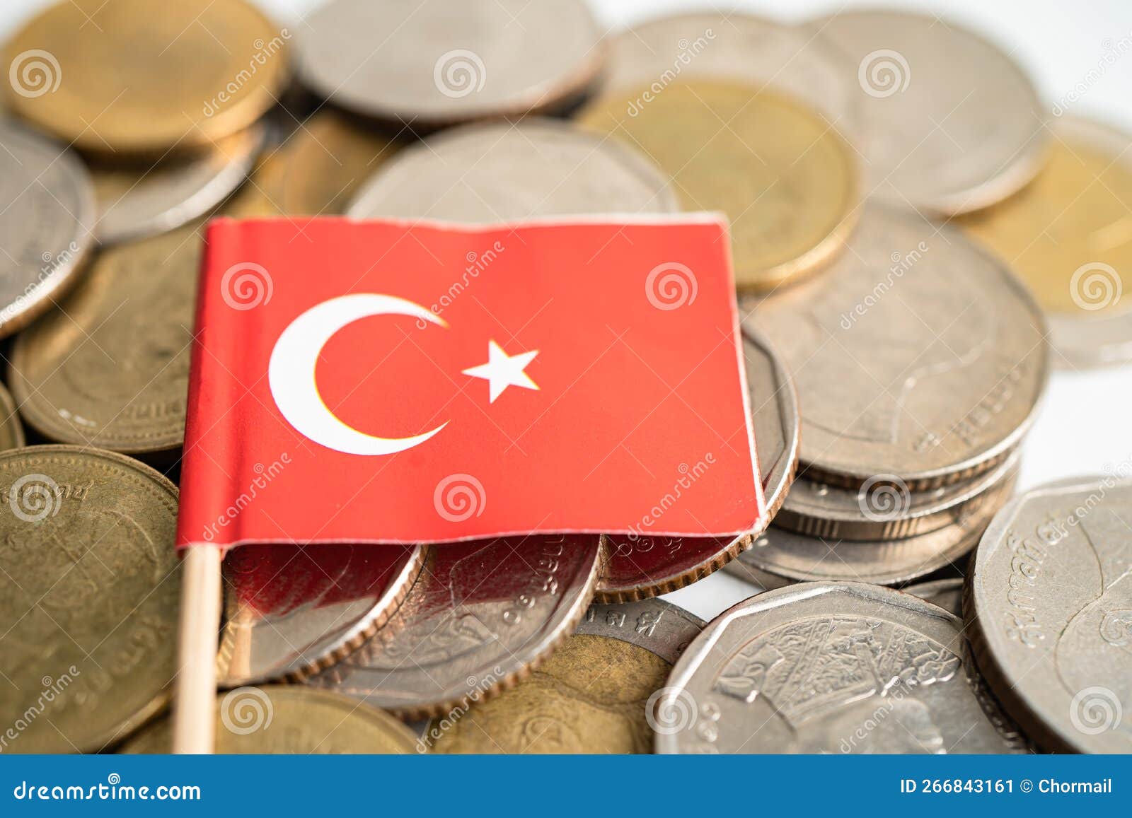 Stack of Coins Money with Turkey Flag, Finance Banking Concept Stock ...