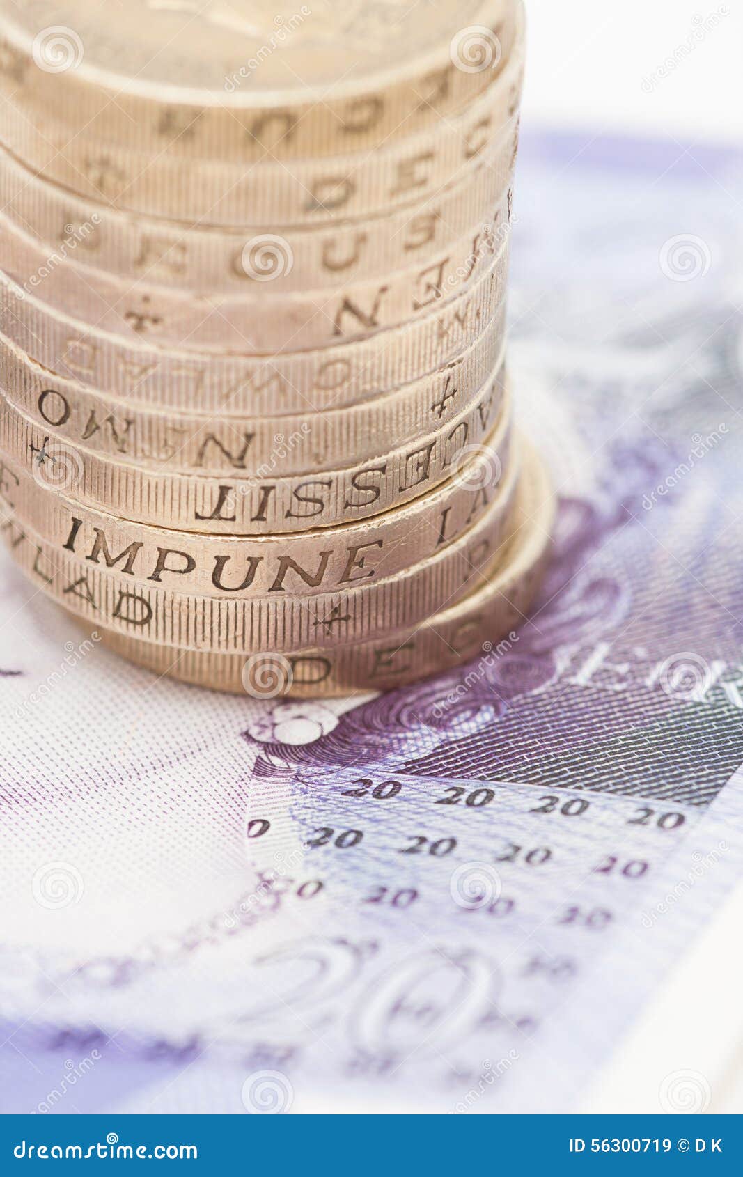 Stack of Coins on Notes editorial stock image. Image of gold - 56300719