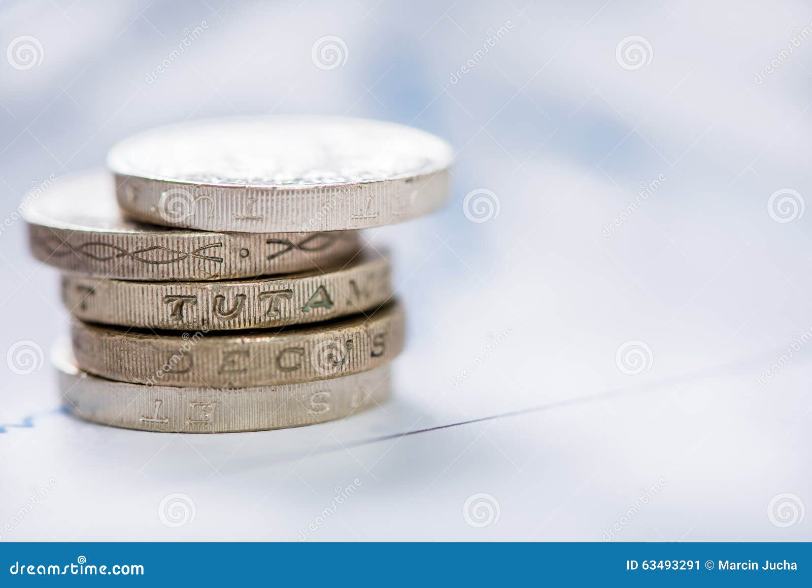 Stack of Coins Over Blur Background Stock Image - Image of recession ...