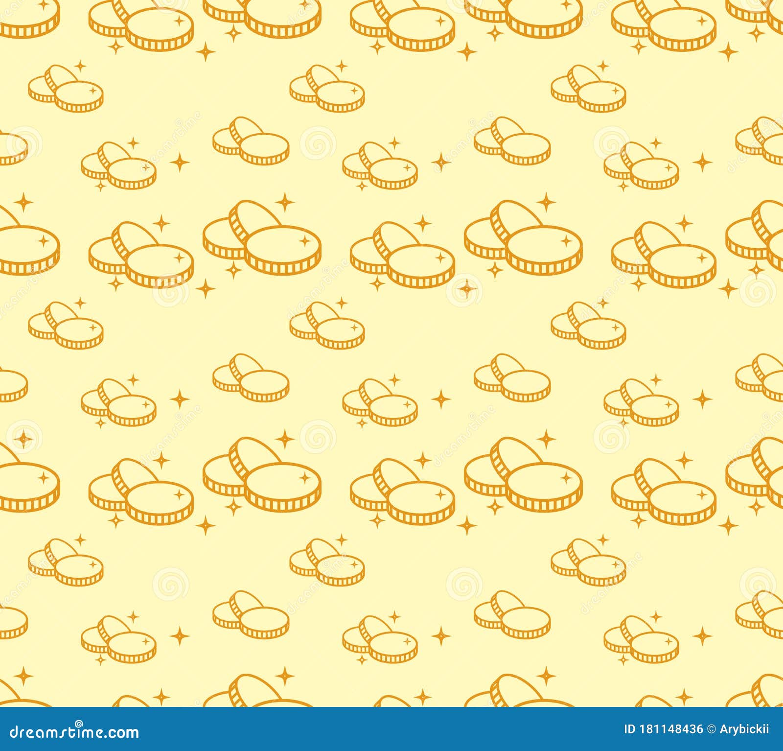 Stack of Coins Pattern. Vector Stock Vector - Illustration of internet ...