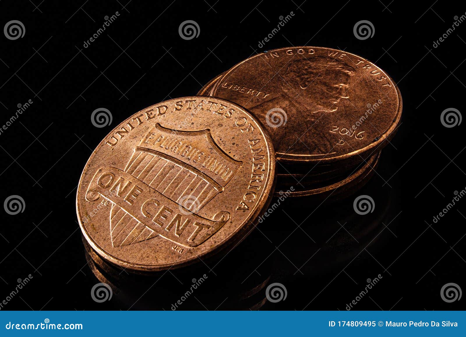 Stack of pennies stock image. Image of investment, metal - 174809495