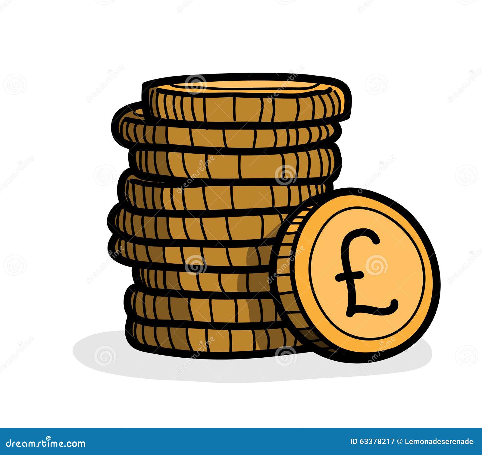 Stack of Coins (Pound Sterling) Stock Vector - Illustration of pencil ...