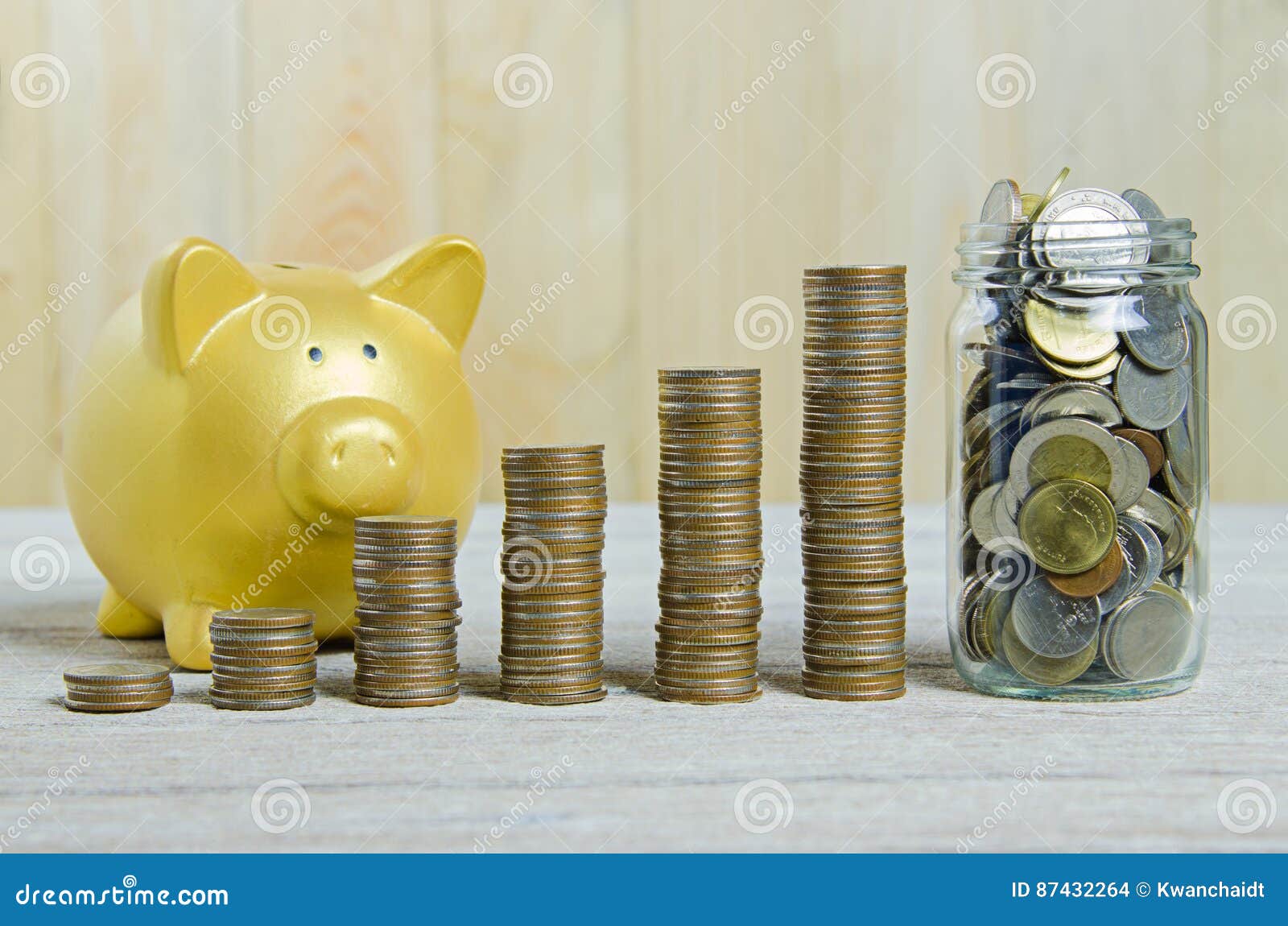 Stack of Coins , Saving Plan Concept Stock Photo - Image of funds ...