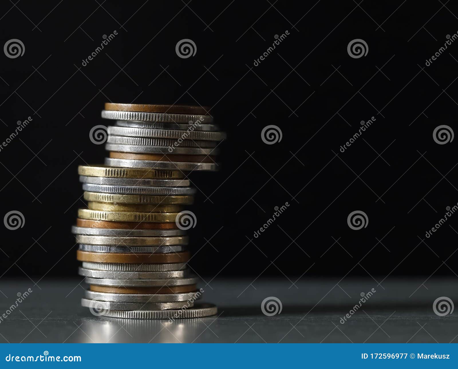 Stack of Coins Shown Close Up Stock Image - Image of commerce, earnings ...