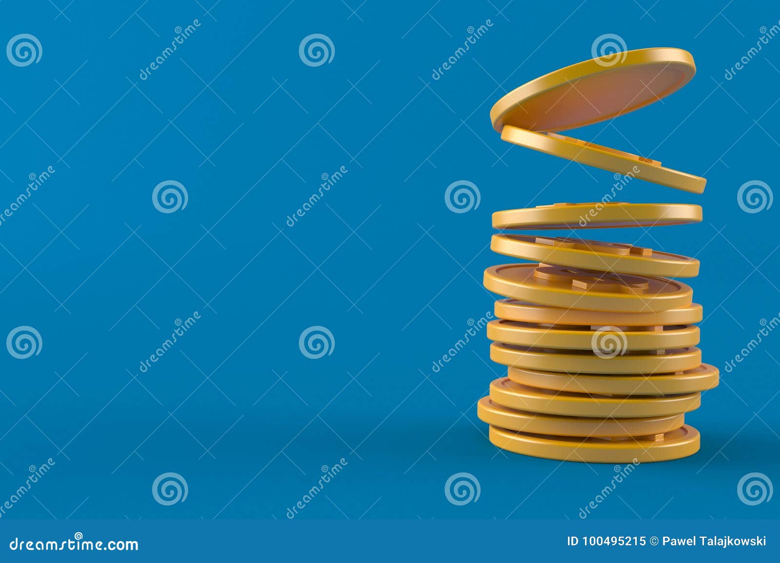 Stack of coins stock illustration. Illustration of finance - 100495215