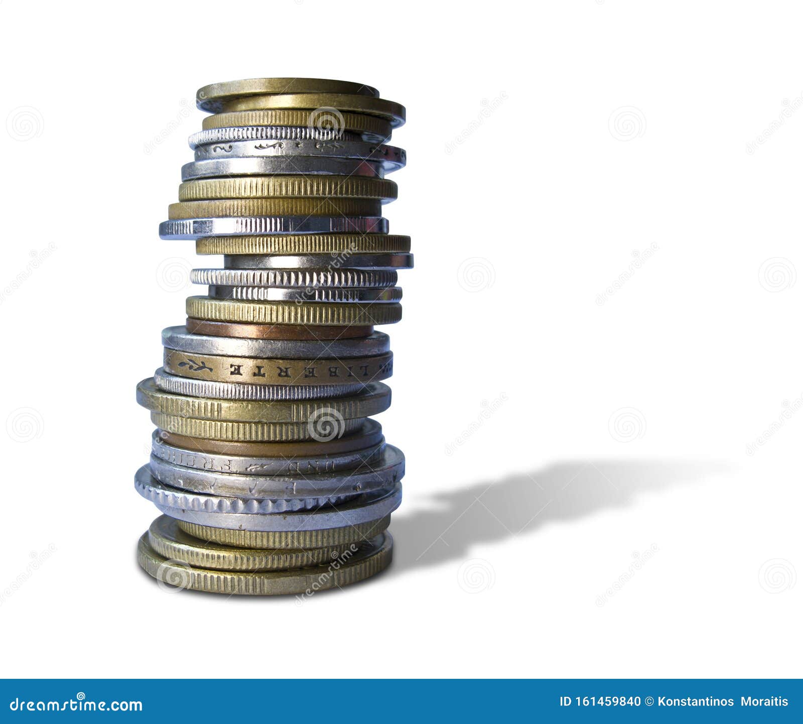 Stack of coins stock photo. Image of bank, coin, economy - 161459840