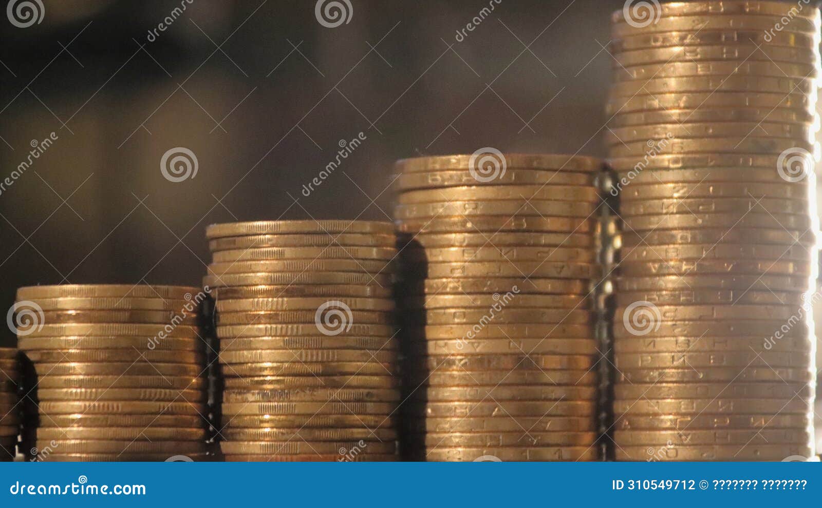 Stack of Coins. Staircase Made from Stacks of Coins Stock Photo - Image ...