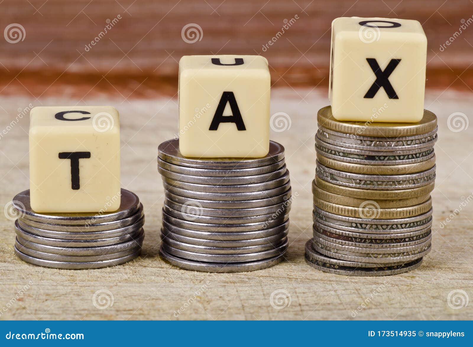 Stack of Coins with Tax Written on it Stock Image - Image of stack ...