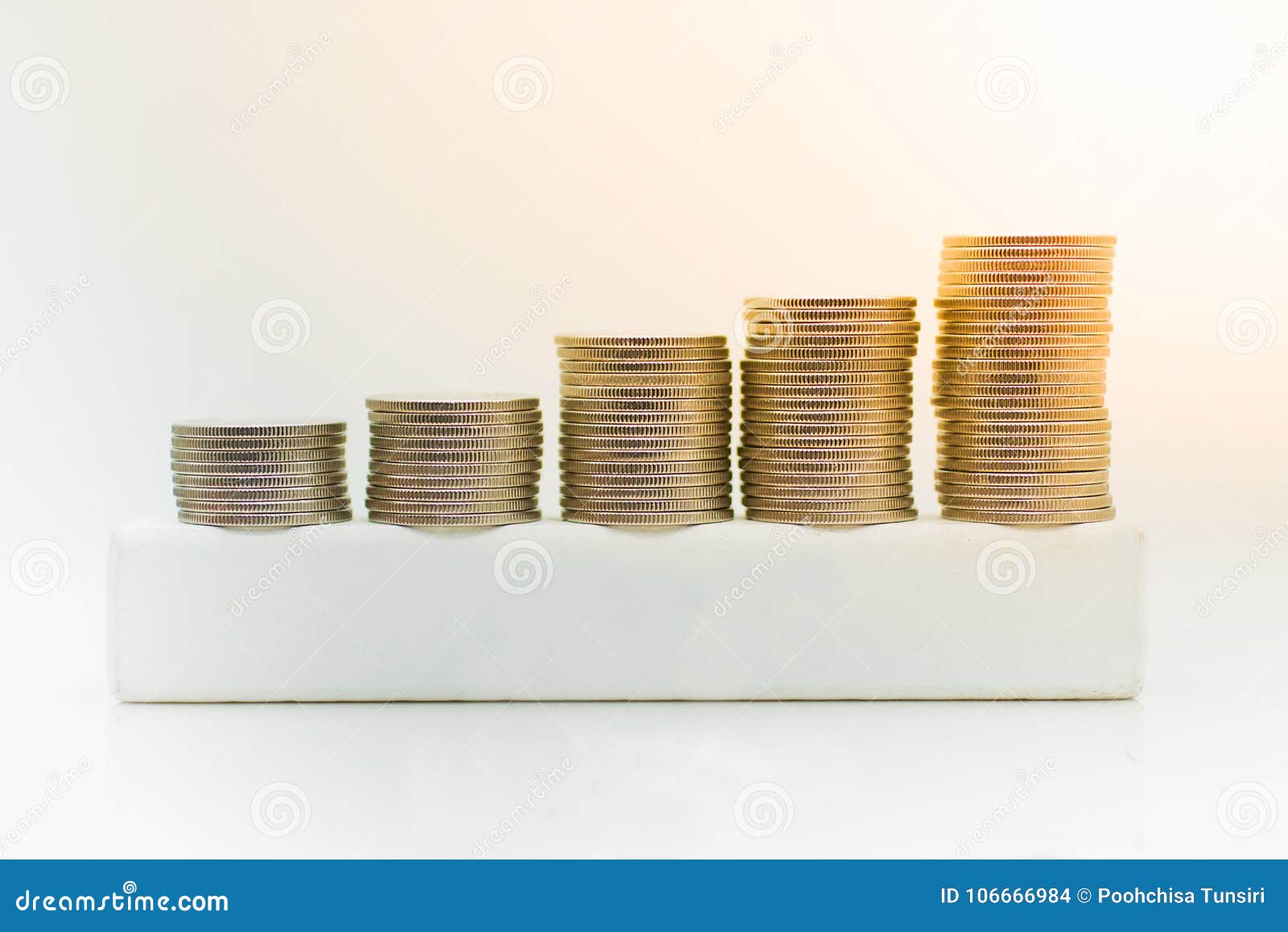 Stack of Coins , Using As Growth of Economic for Business. Stock Photo ...