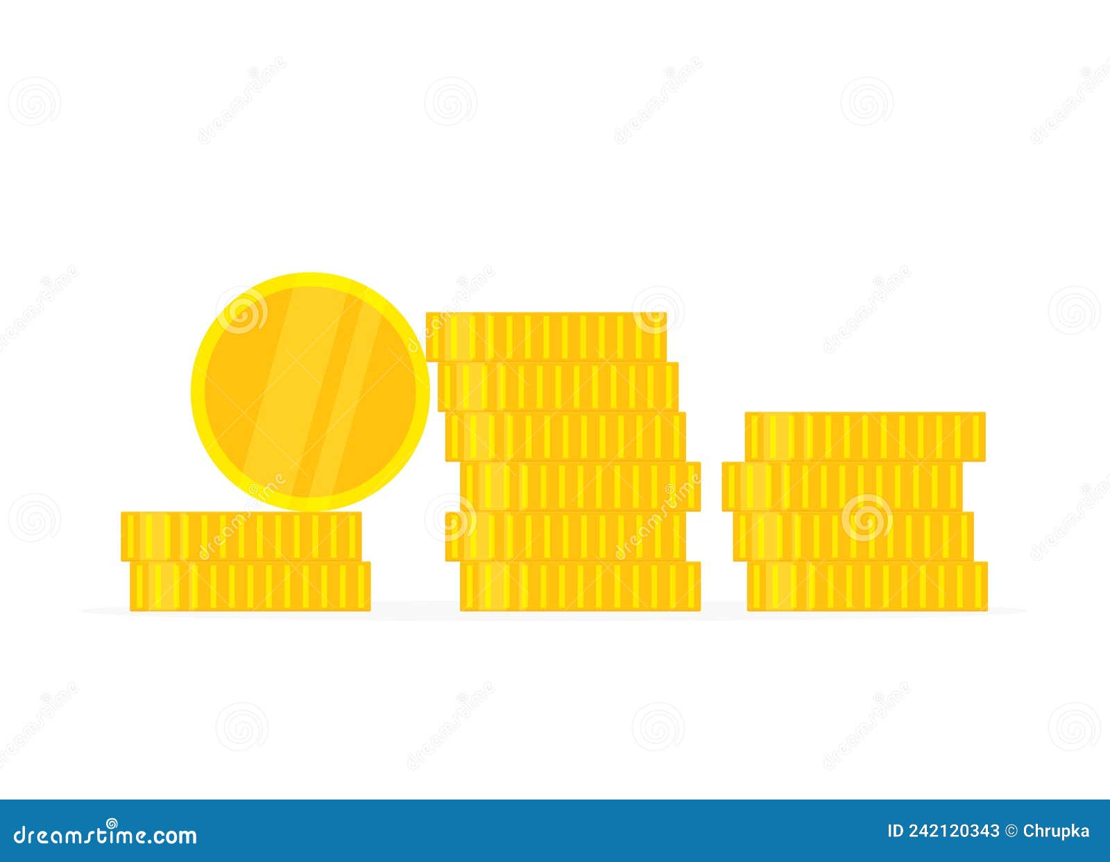 Stack of coins stock vector. Illustration of money, change - 242120343