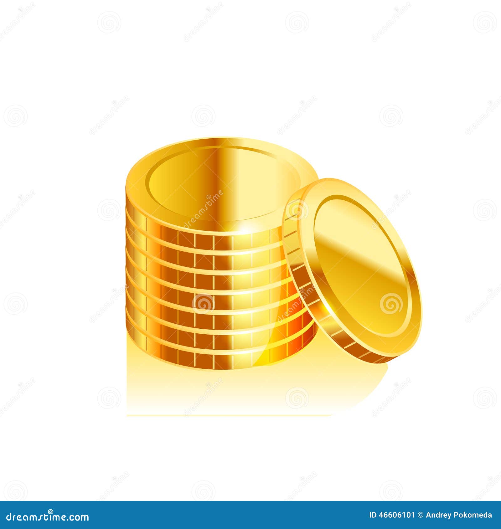 Stack of coins, vector stock vector. Illustration of investment - 46606101