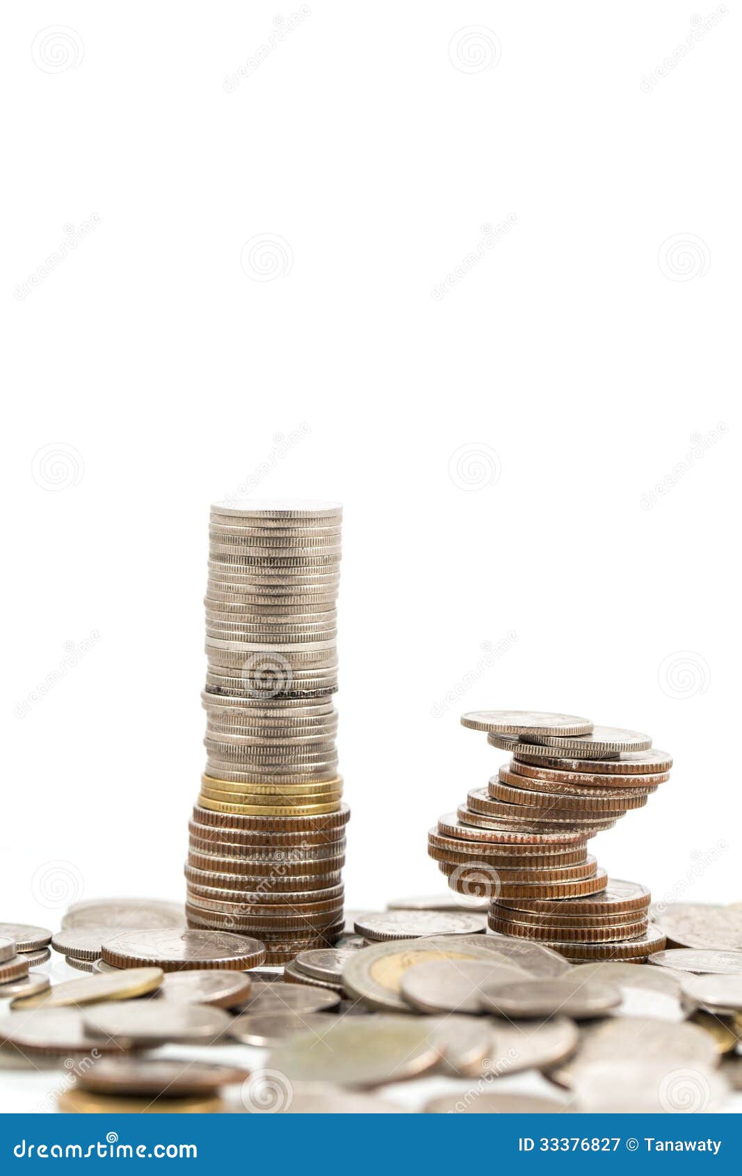 Stack of coins stock image. Image of currency, bank, change - 33376827