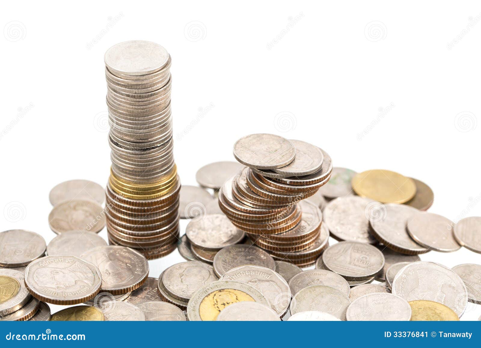 Stack of coins stock image. Image of loan, isolated, savings - 33376841
