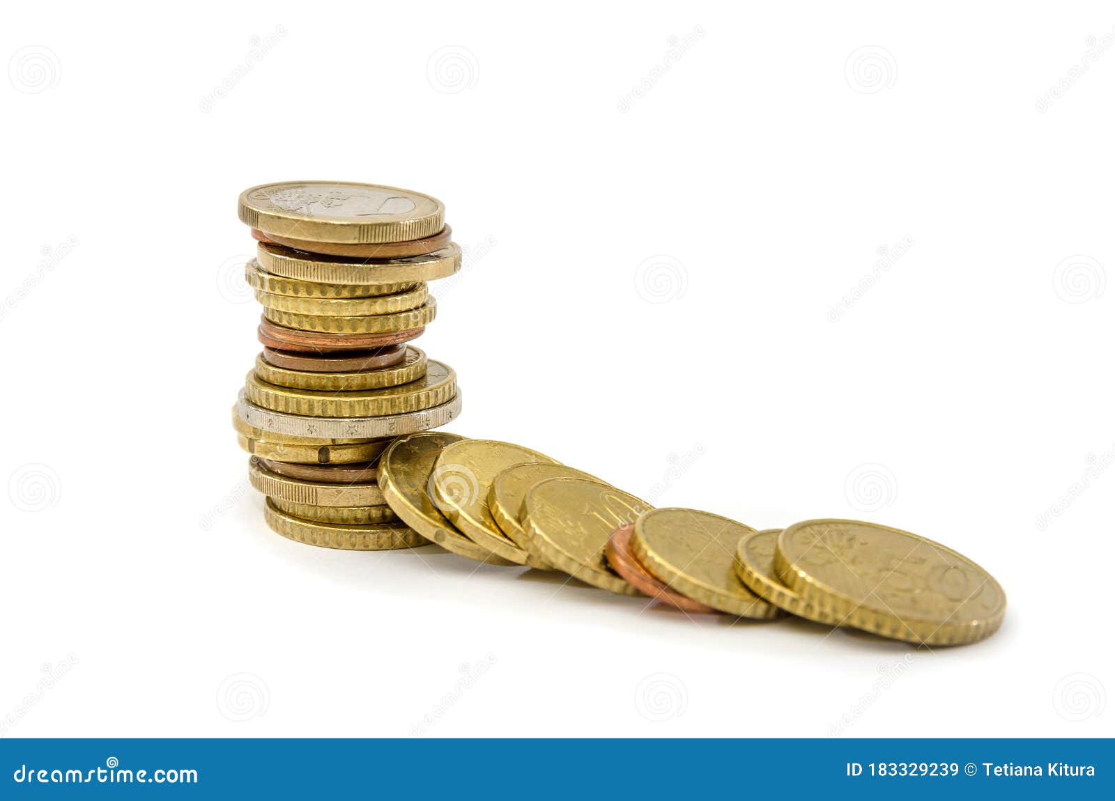 Stack of Coins on a White Background. Concept of Saving Money. Stock ...