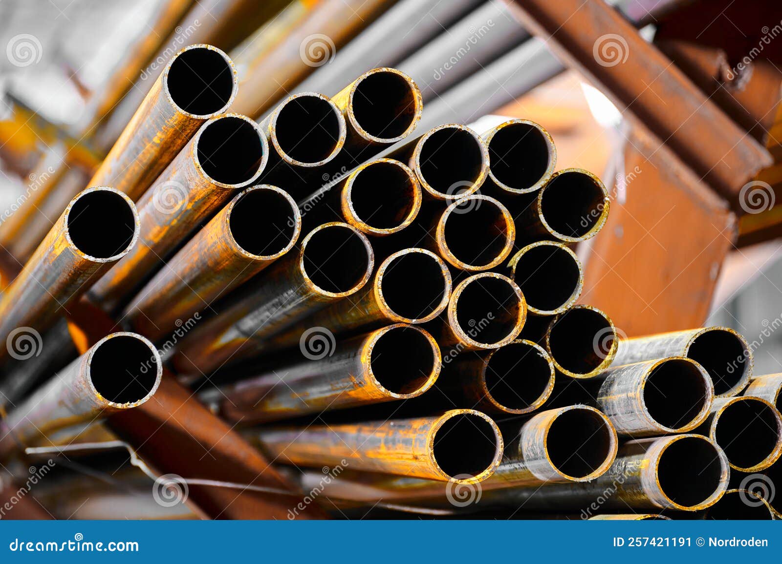 Stack of Cold Rolled Tubes in Industrial Complex Storage Stock Image ...