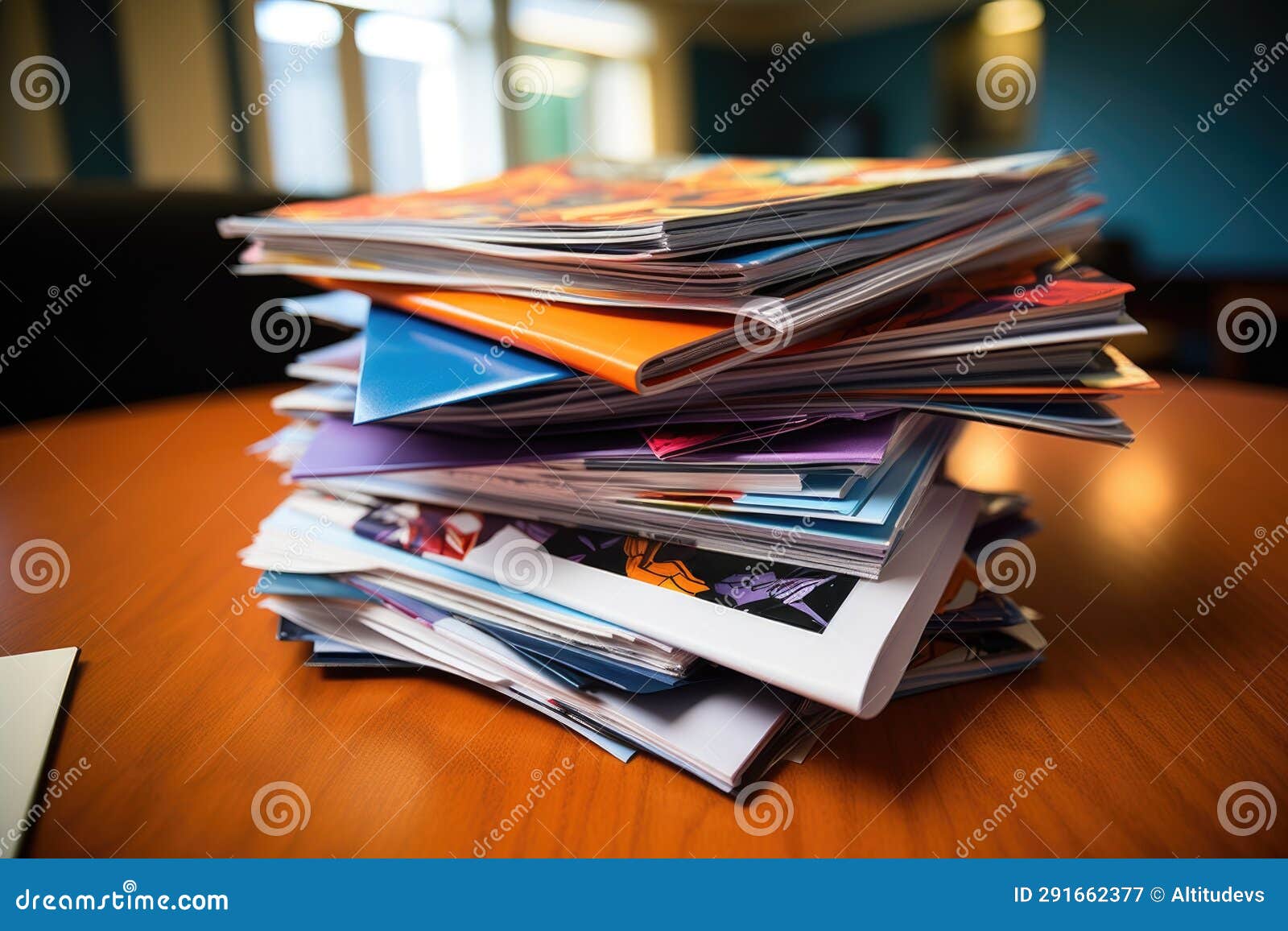 Stack of College Brochures with a Reimbursement Contract Stock ...