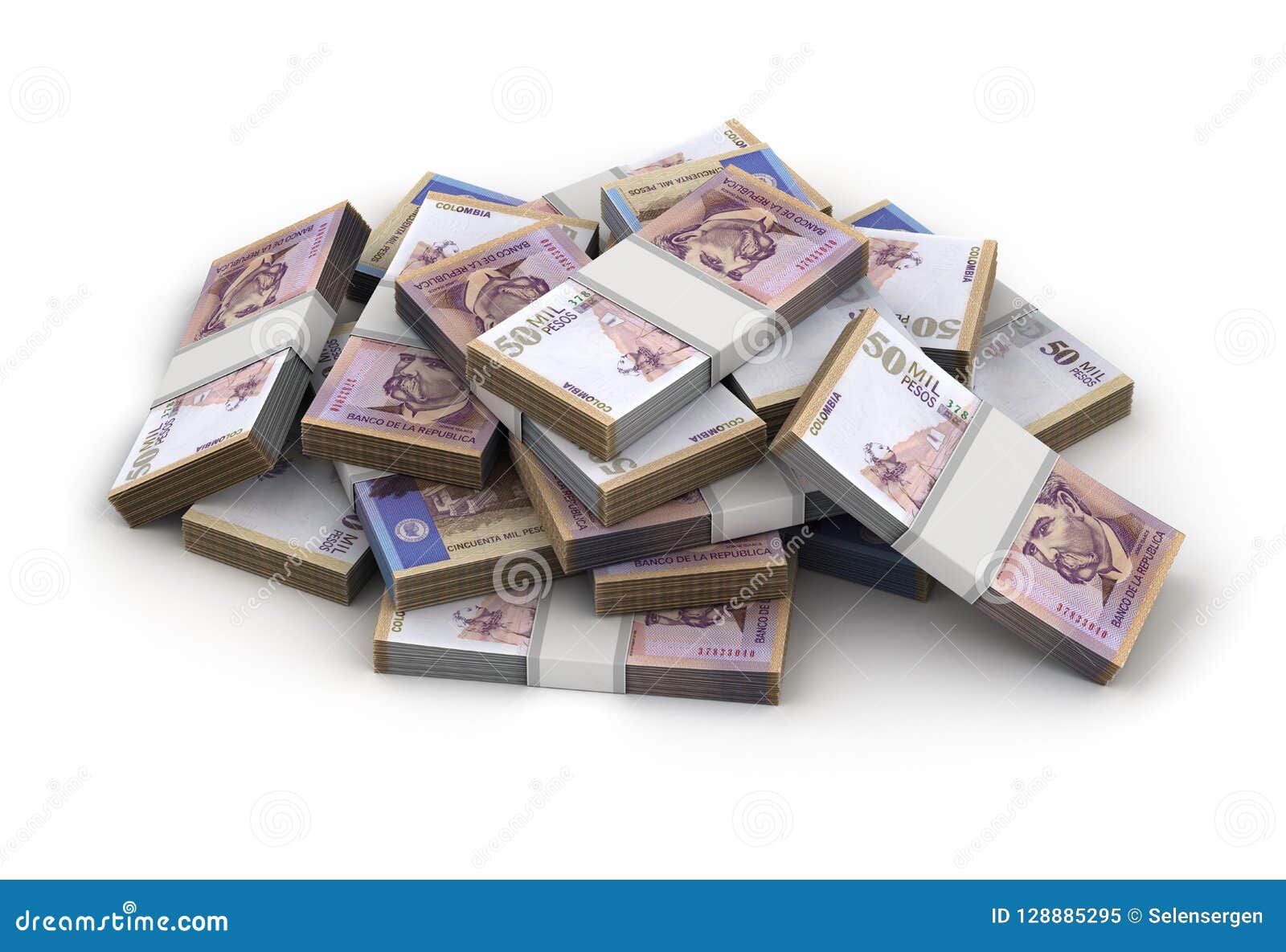 Stack of Colombian Pesos stock illustration. Illustration of concepts ...