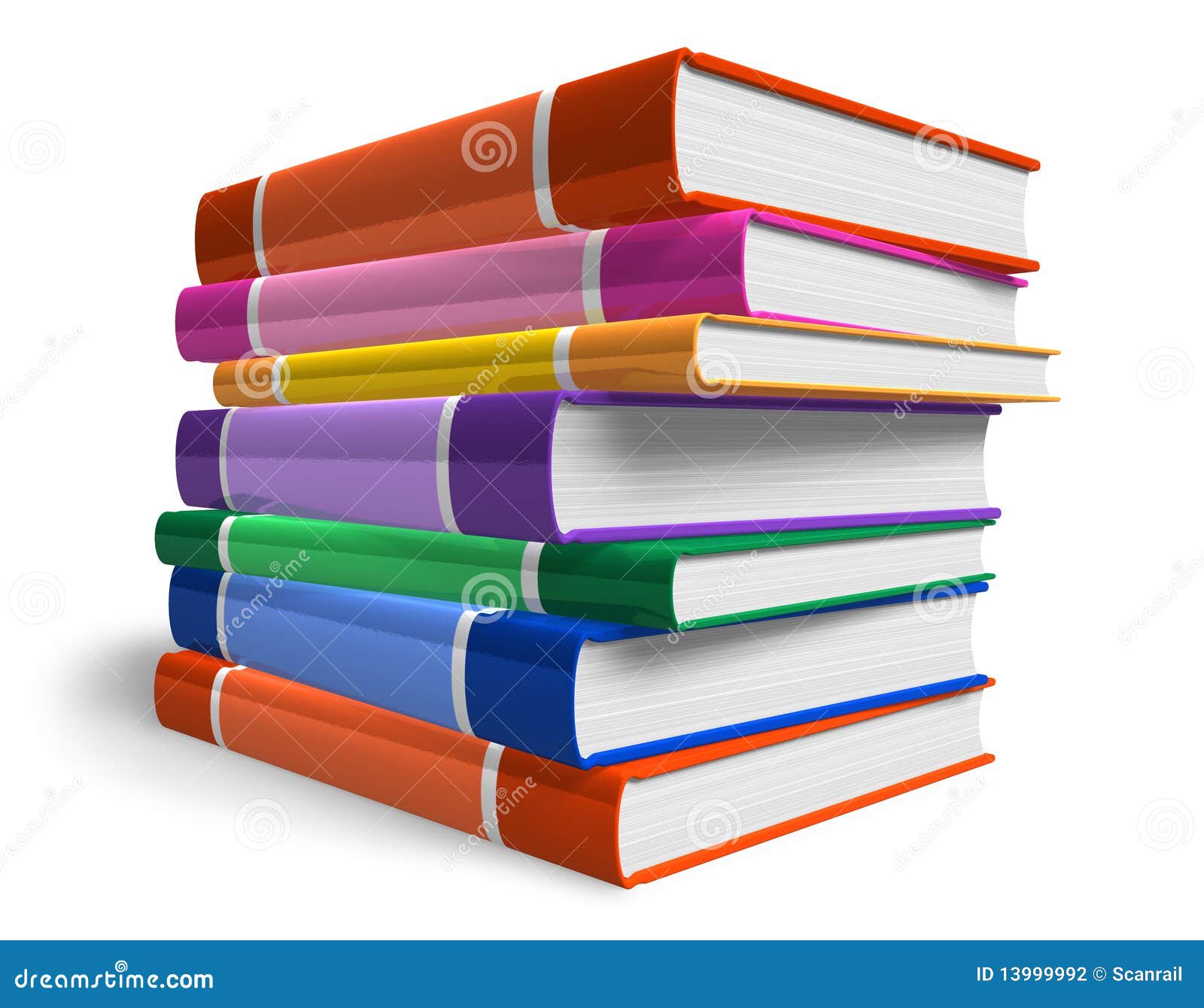 Stack of color books stock illustration. Illustration of info - 13999992