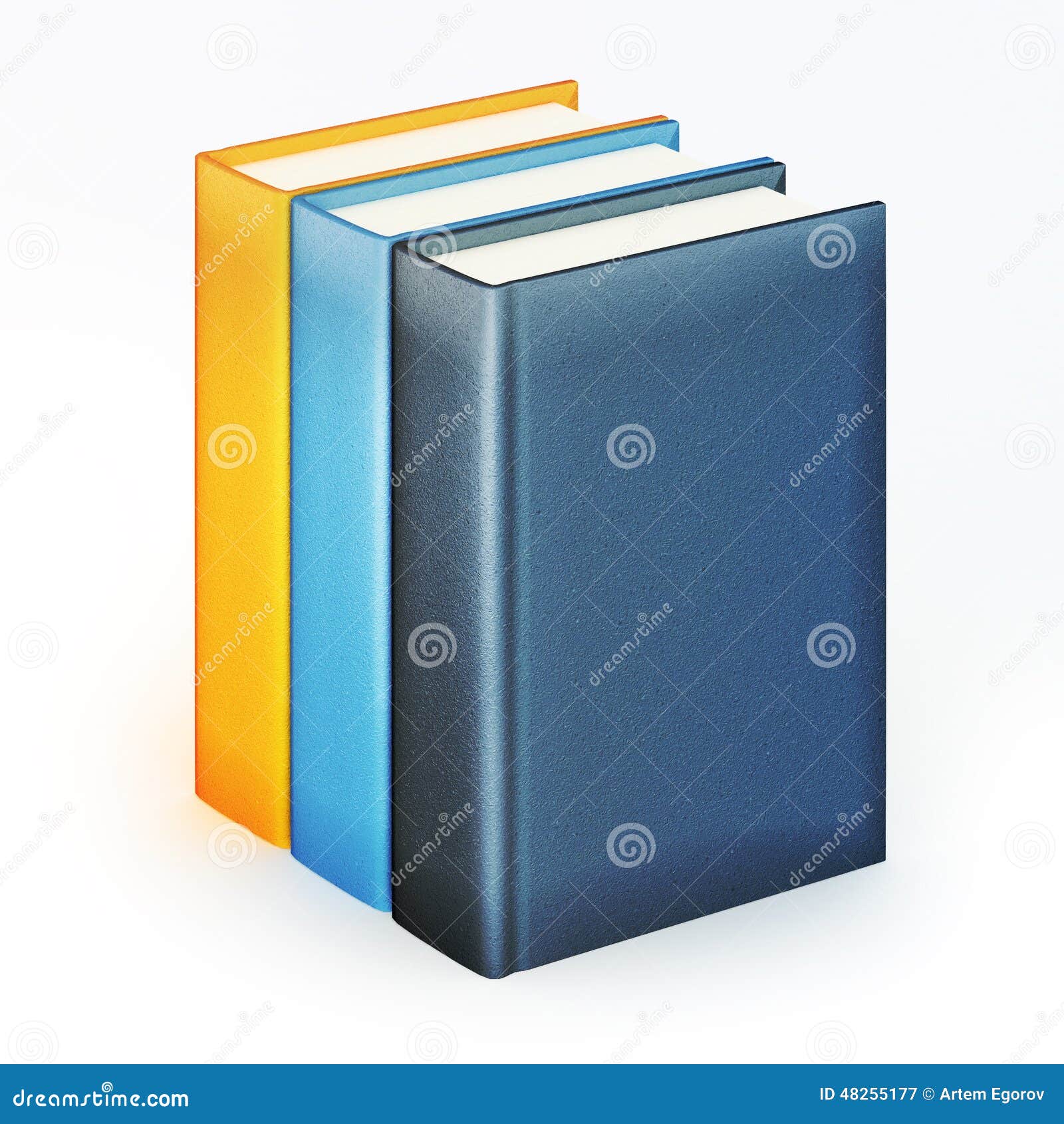 Stack of color books stock illustration. Illustration of yellow - 48255177