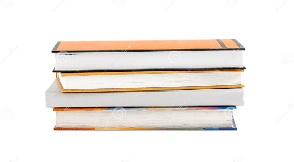 Stack of Color Books Isolated on White Background Stock Image - Image ...