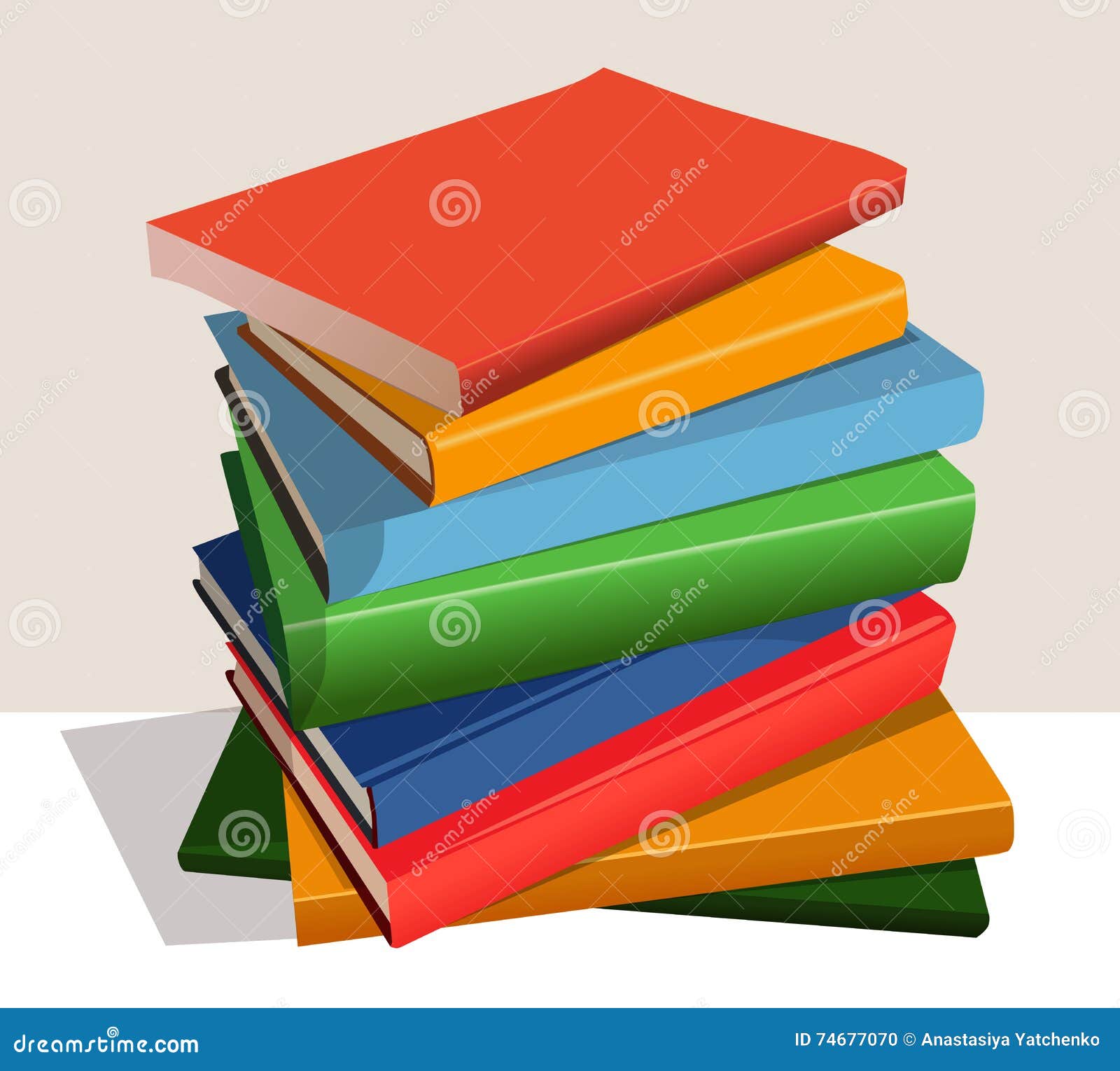 Stack of color books stock vector. Illustration of collection - 74677070