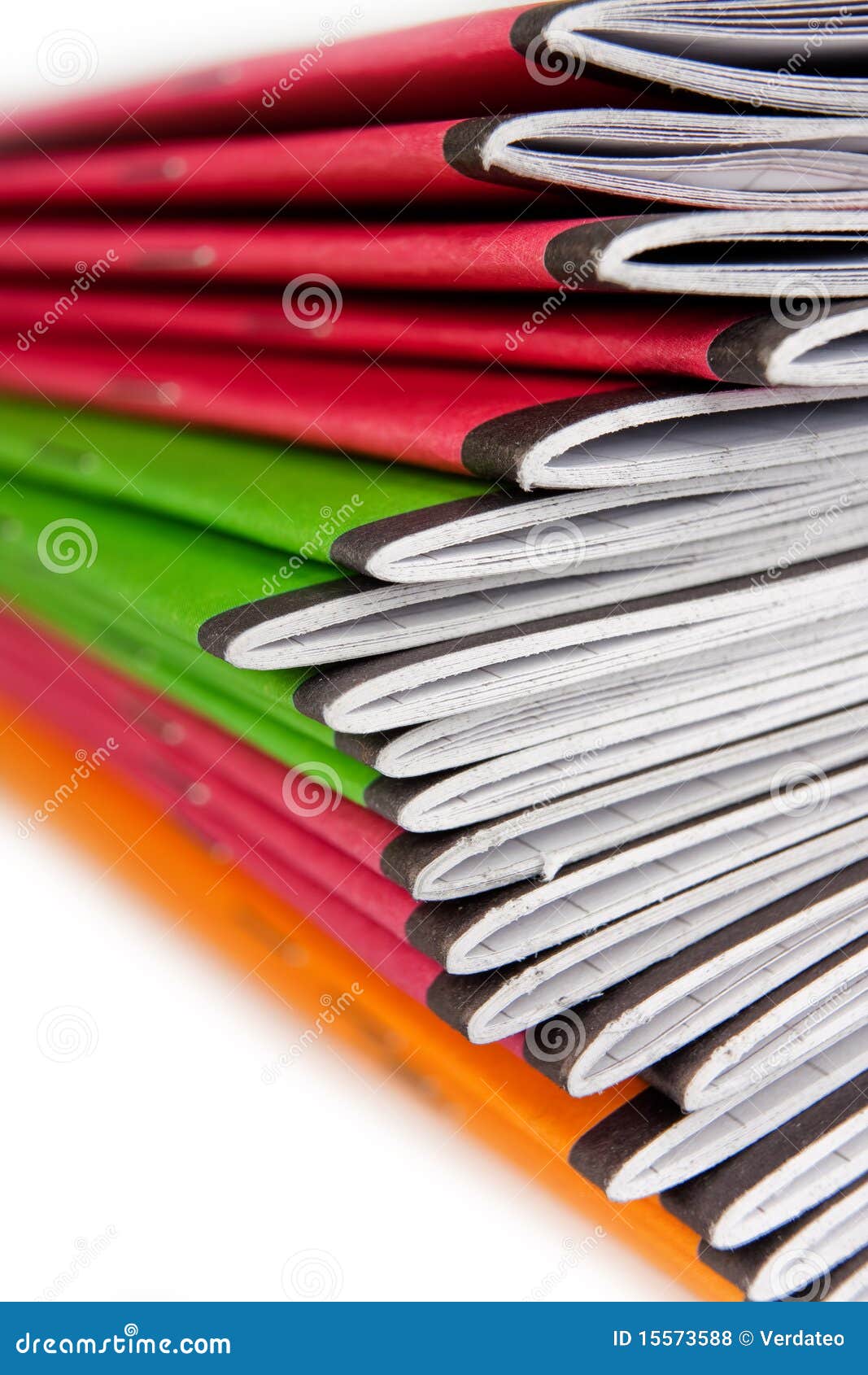 Stack of color notebooks stock photo. Image of data, lesson - 15573588