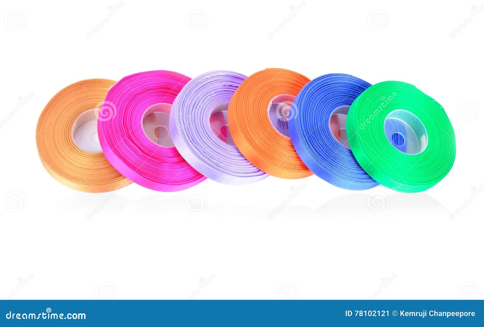 Stack of Color Ribbons, Isolated Stock Image - Image of brown, heap ...