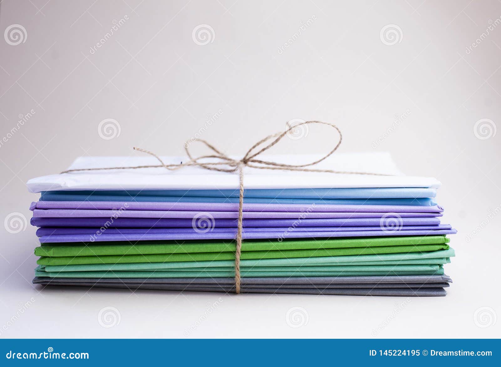 Stack of Color Tissue Paper on White Background Stock Image - Image of ...