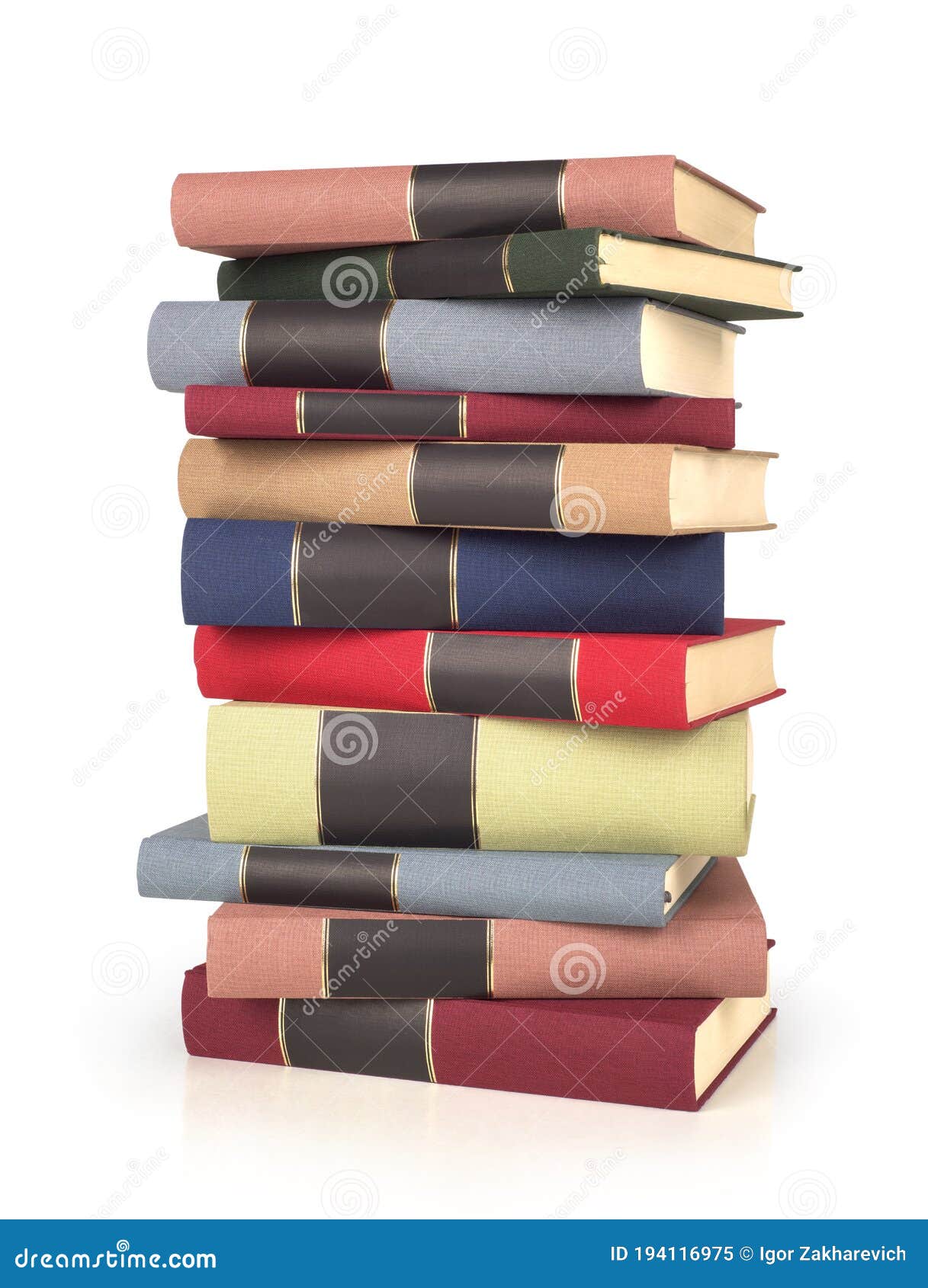 Stack of Color Vintage Books Isolated Stock Image - Image of page, open ...