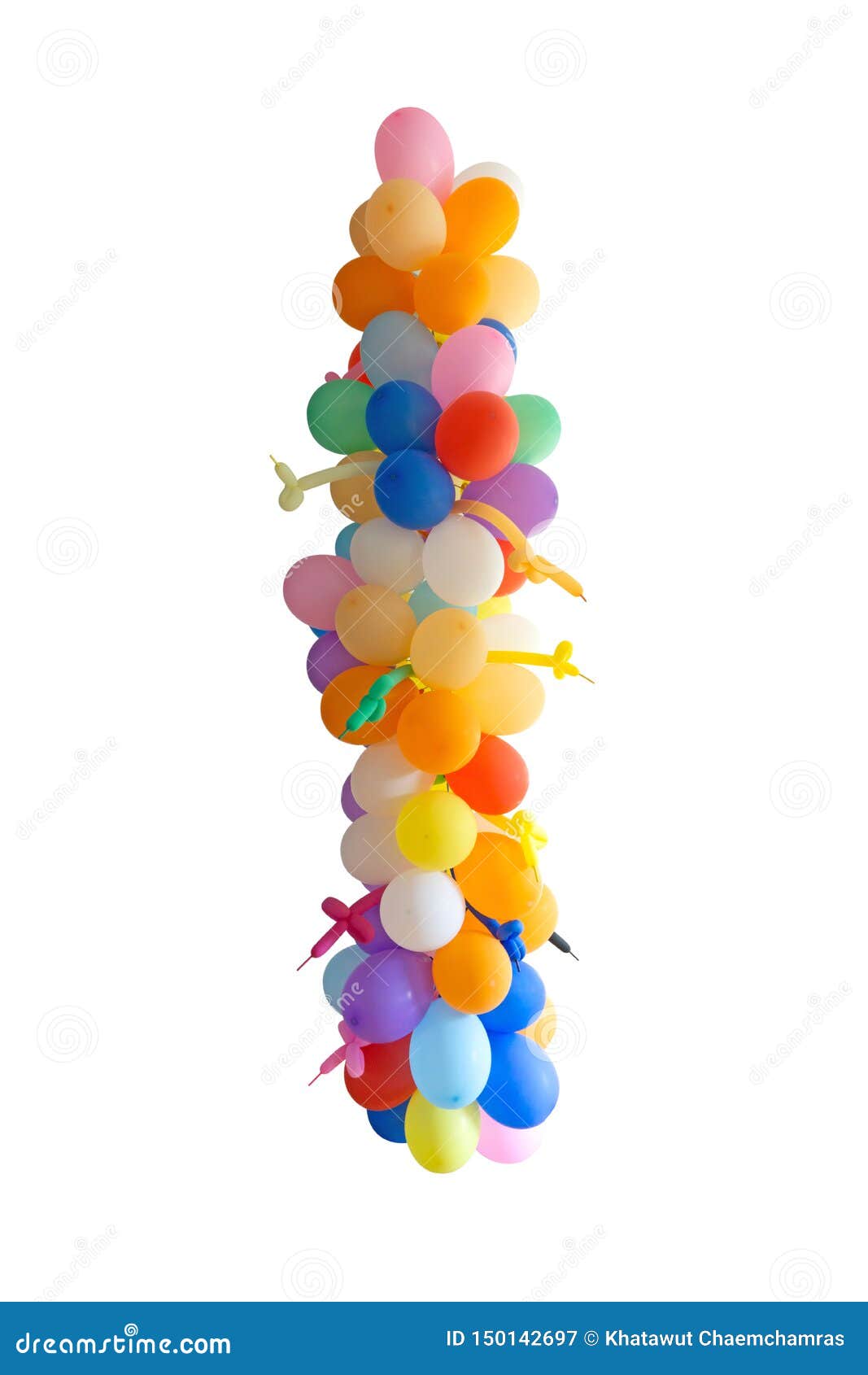 Stack of Colored Balloons, Isolated on a White Background Stock Image ...